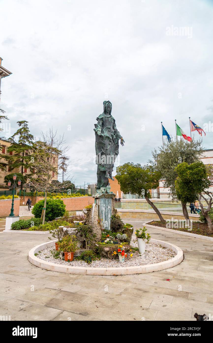 Bronze Statue of Virgin Mary, Immaculata Virgo in Venice, Italy Stock ...
