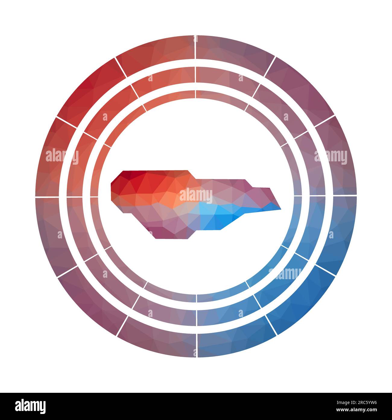 Buck Island Reef badge. Bright gradient logo in low poly style Stock ...