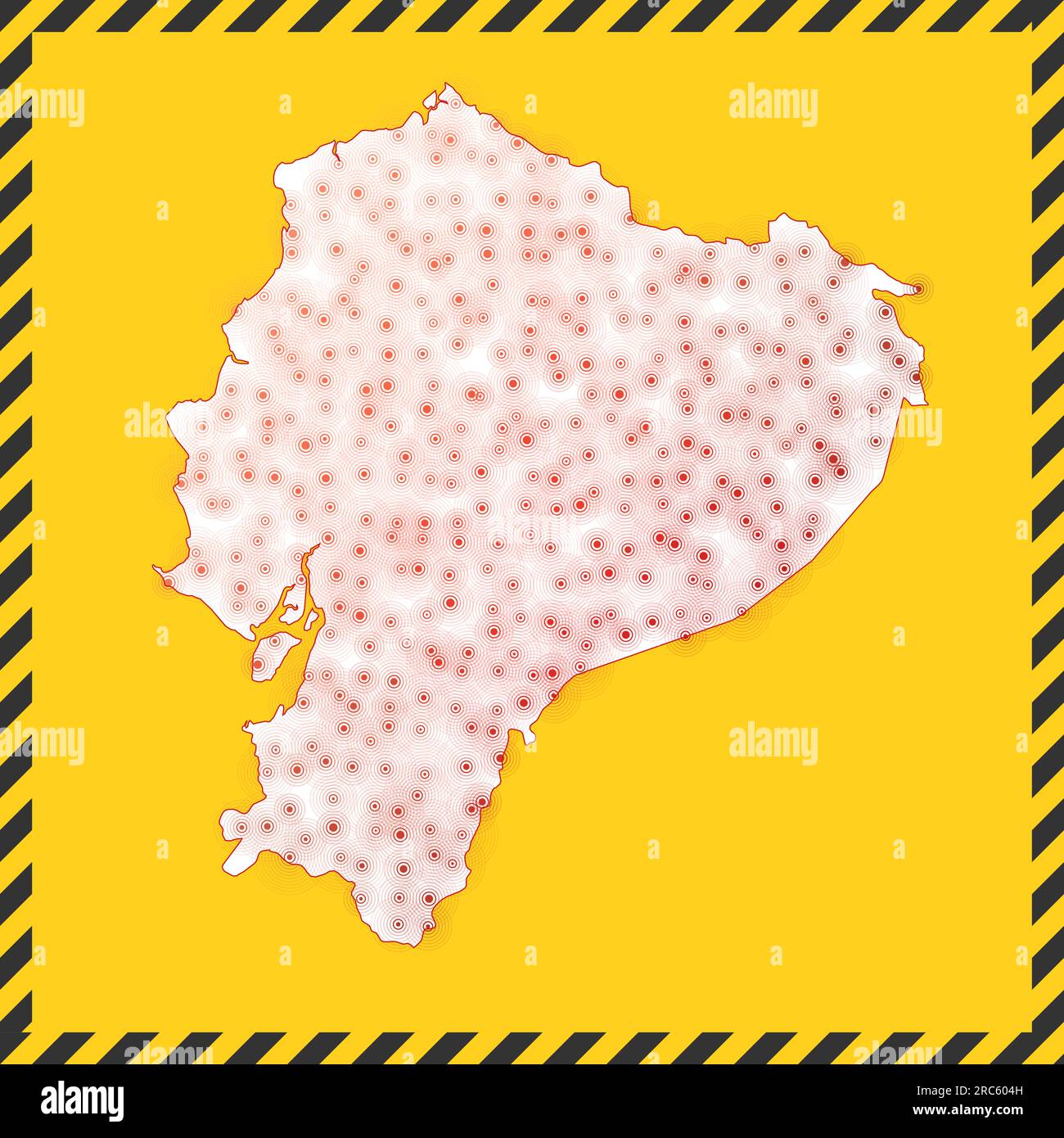 Ecuador closed - virus danger sign. Lockdown country icon. Black ...