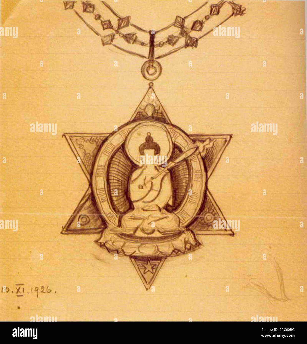 Order of the Buddha all-conquering 1926 by Nicholas Roerich Stock Photo ...