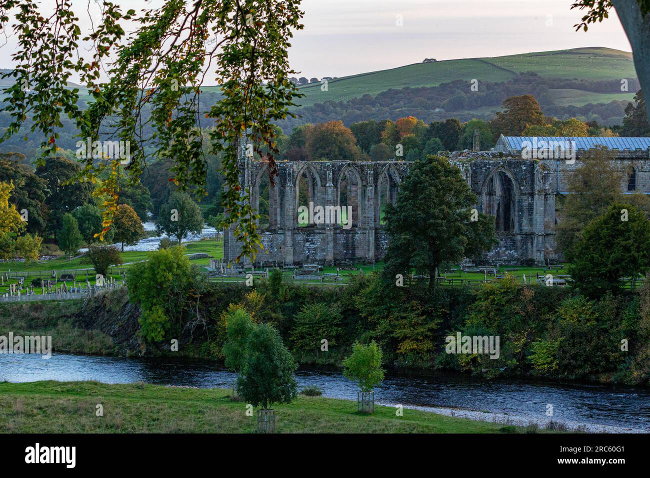 Beautiful view footage of the nature and castle in North Yorkshire ...