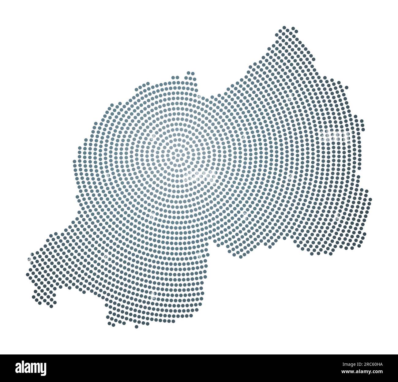 Rwanda dotted map. Digital style shape of Rwanda. Tech icon of the ...