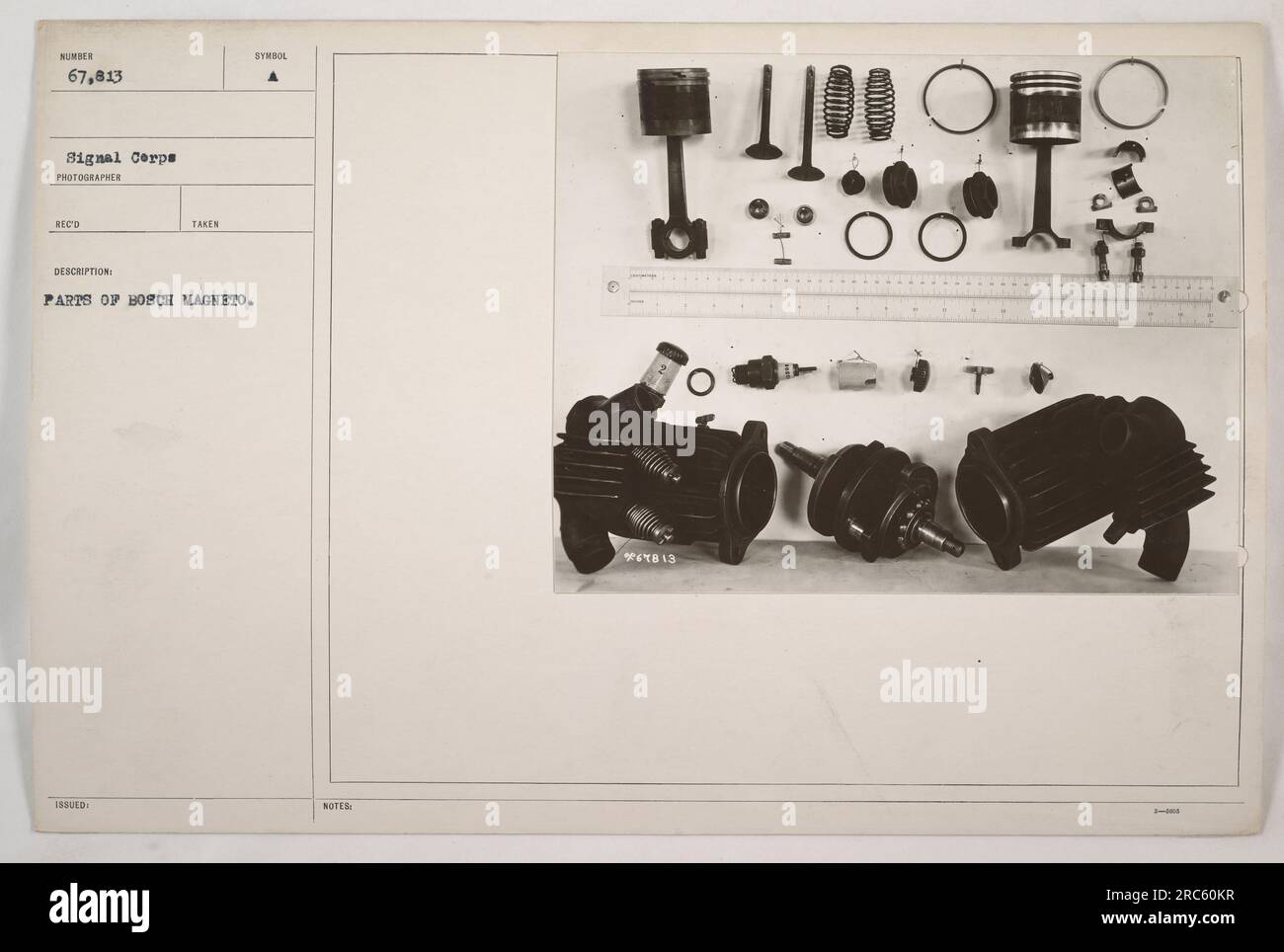 Image of disassembled parts from the Bosch magneto SUMBER 67,813 used ...