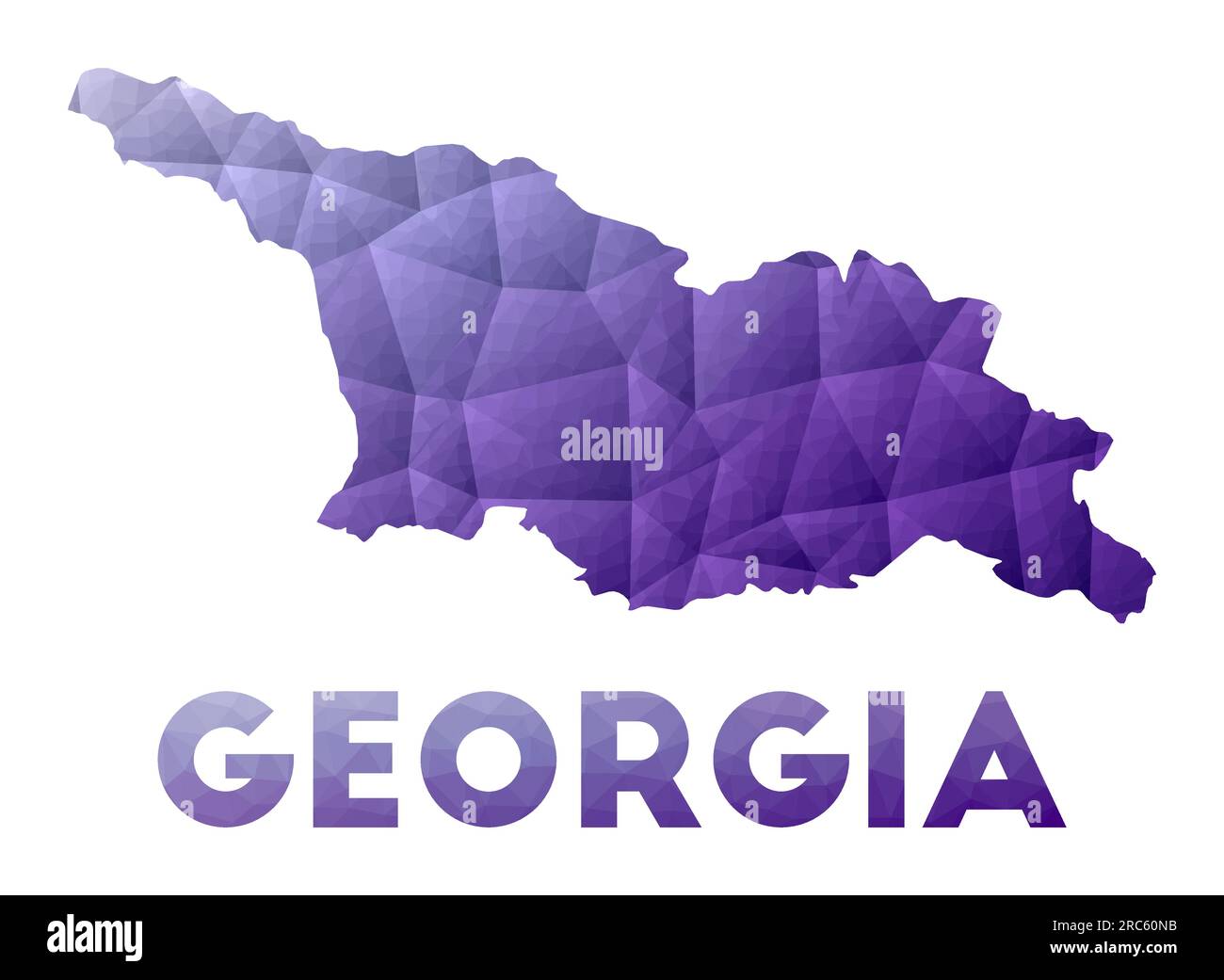 Map of Georgia. Low poly illustration of the country. Purple geometric ...