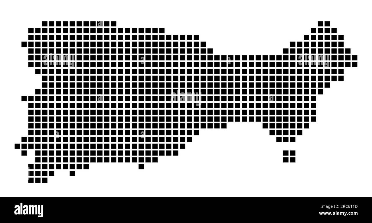 Capri map. Map of Capri in dotted style. Borders of the island filled ...