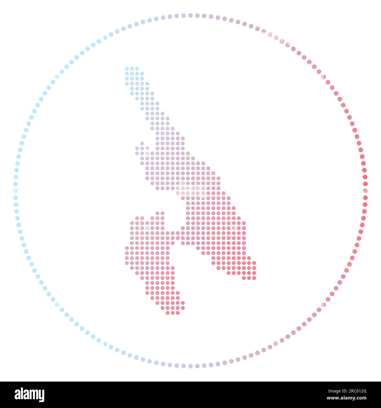 Ko Phi Phi digital badge. Dotted style map of the island in circle ...
