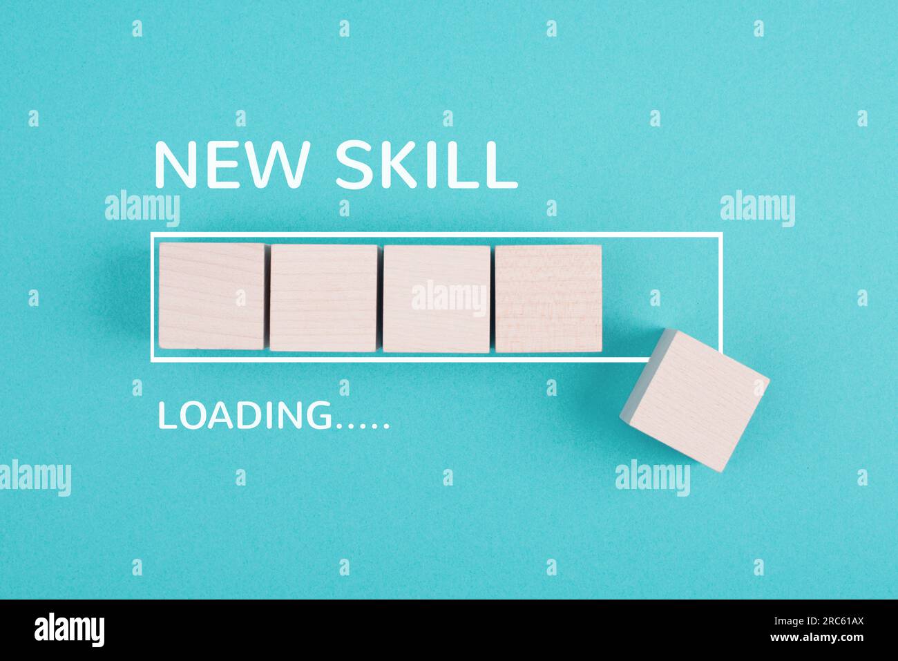 Progress bar with the words new skill loading, education concept ...