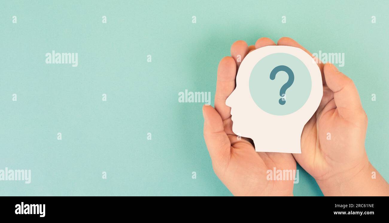 Human mind with a question mark, education and business concept, brain ...