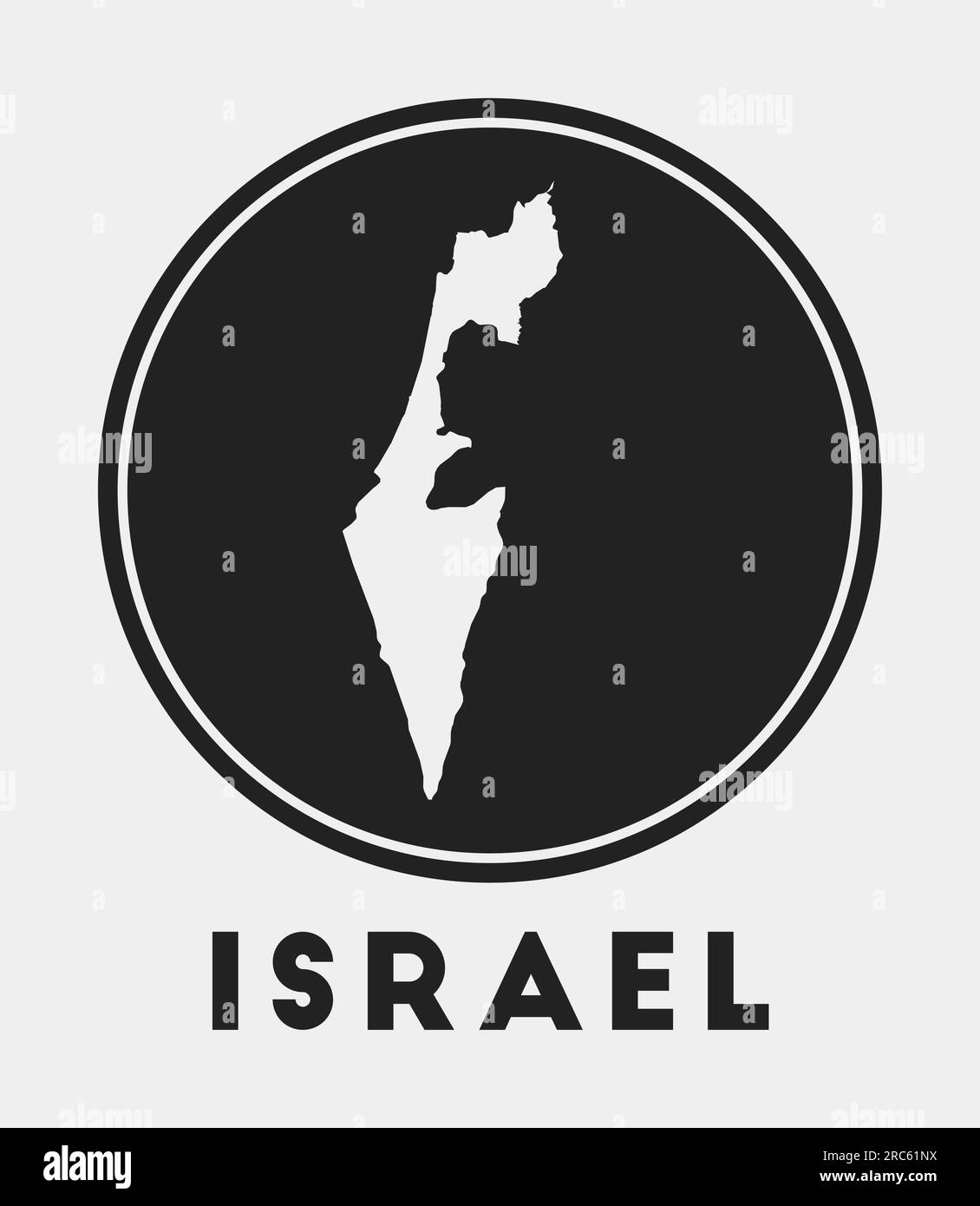Israel icon. Round logo with country map and title. Stylish Israel ...
