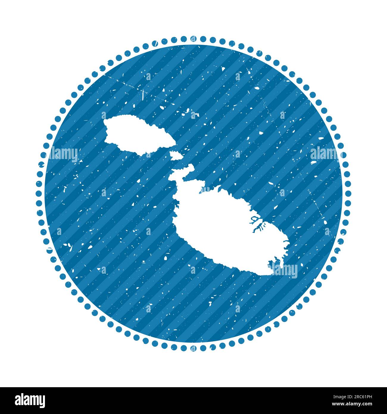 Malta striped retro travel sticker. Badge with map of island, vector ...
