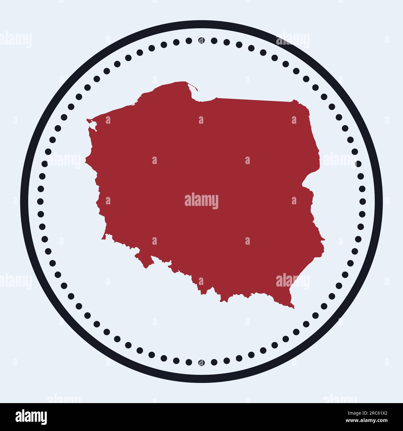 Poland round stamp. Round logo with country map and title. Stylish ...