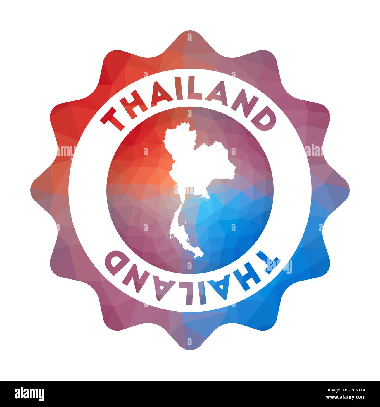 Thailand low poly logo. Colorful gradient travel logo of the country in ...