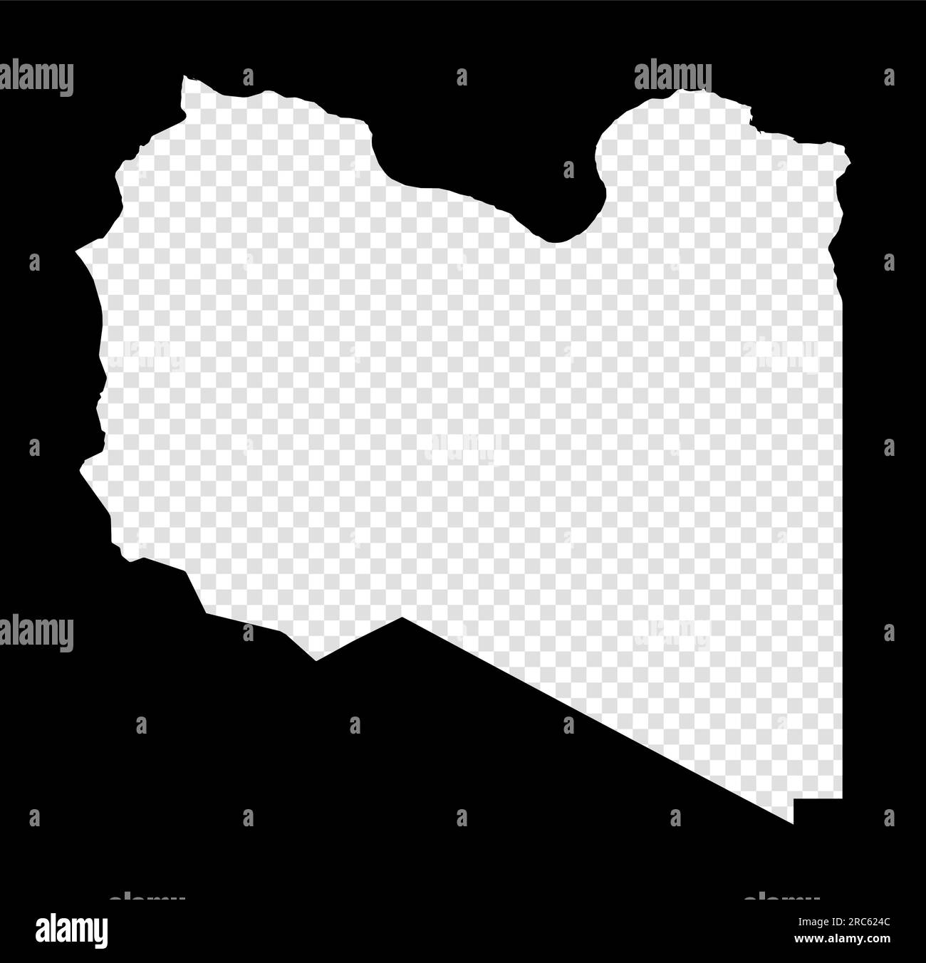 Stencil map of Libya. Simple and minimal transparent map of Libya ...