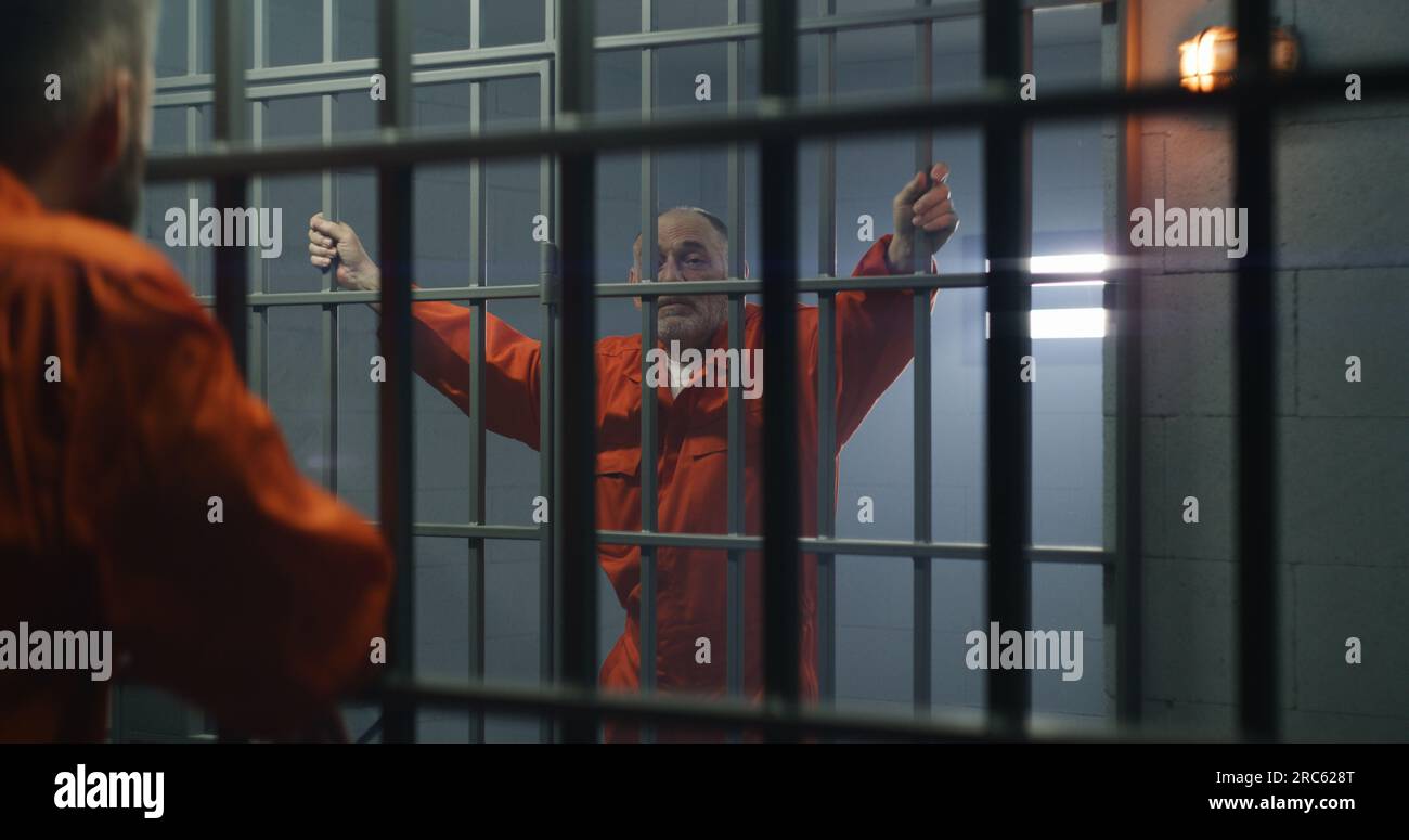 Two guilty men serve imprisonment term together in prison. Elderly ...