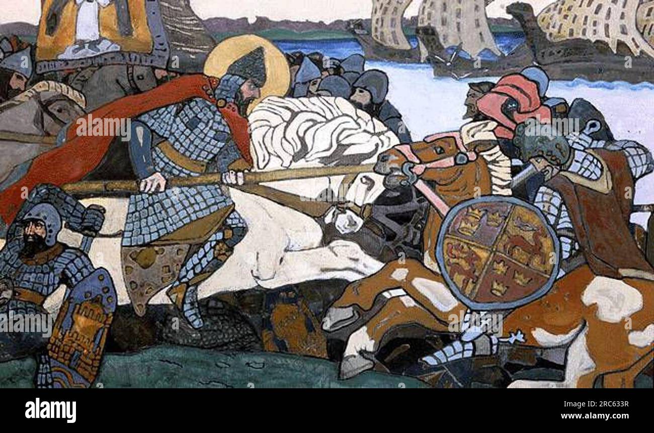 Alexander Nevsky striking Birder Jarl 1904 by Nicholas Roerich Stock ...