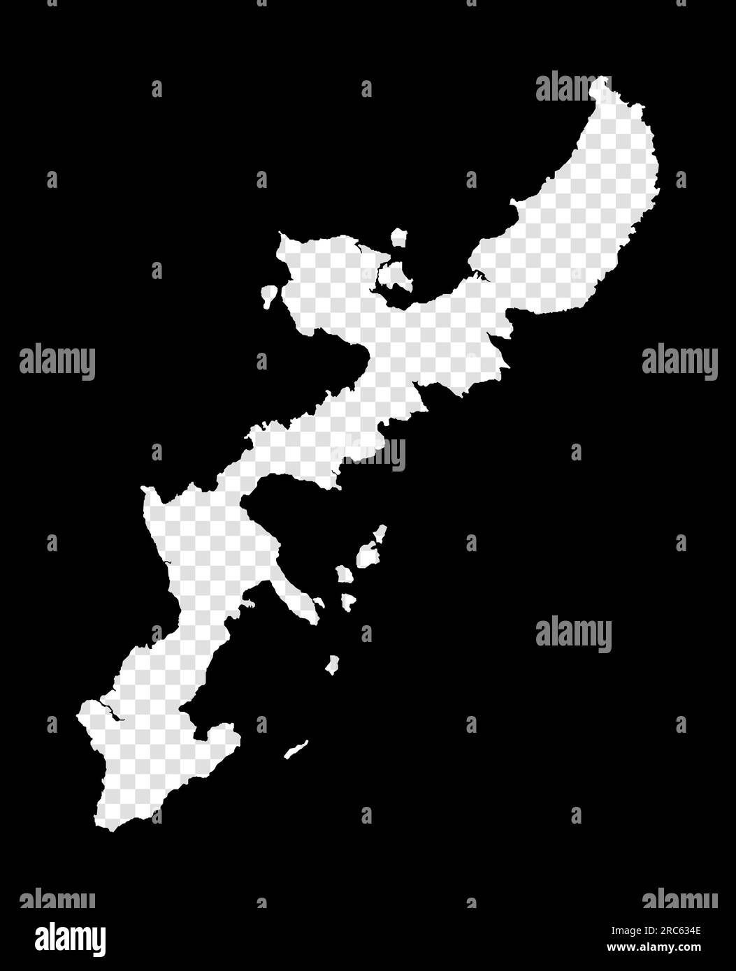Stencil map of Okinawa Island. Simple and minimal transparent map of ...