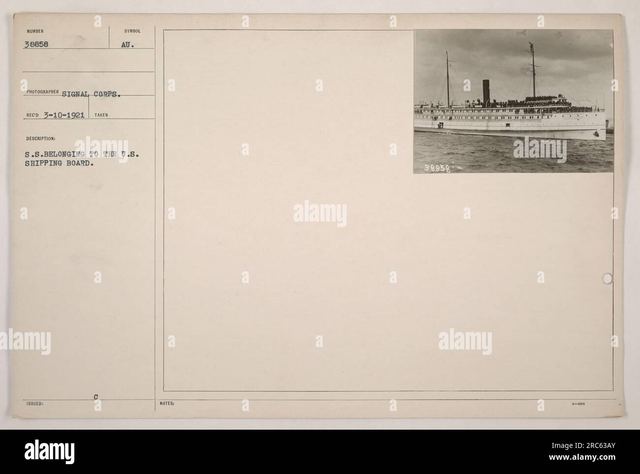 The image shows the USS Belonging to the U.S. Shipping Board during ...