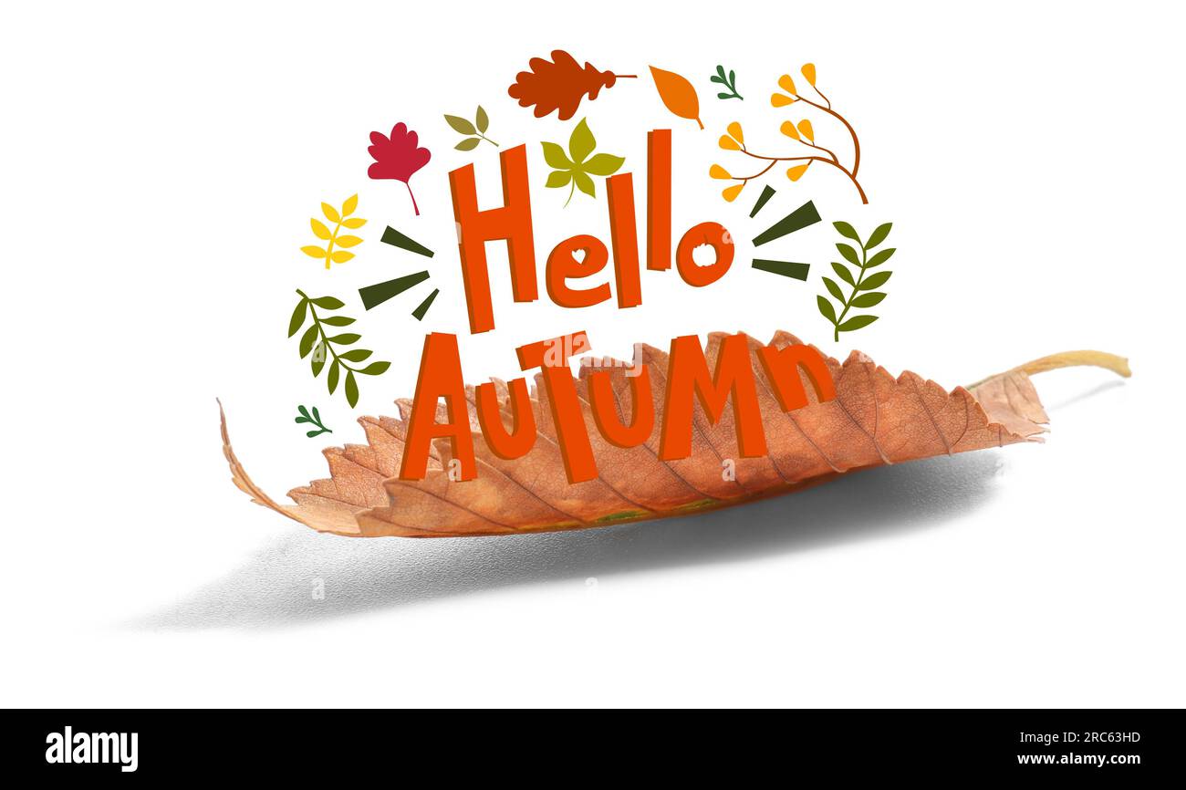 Poster hello autumn dry hi-res stock photography and images - Alamy