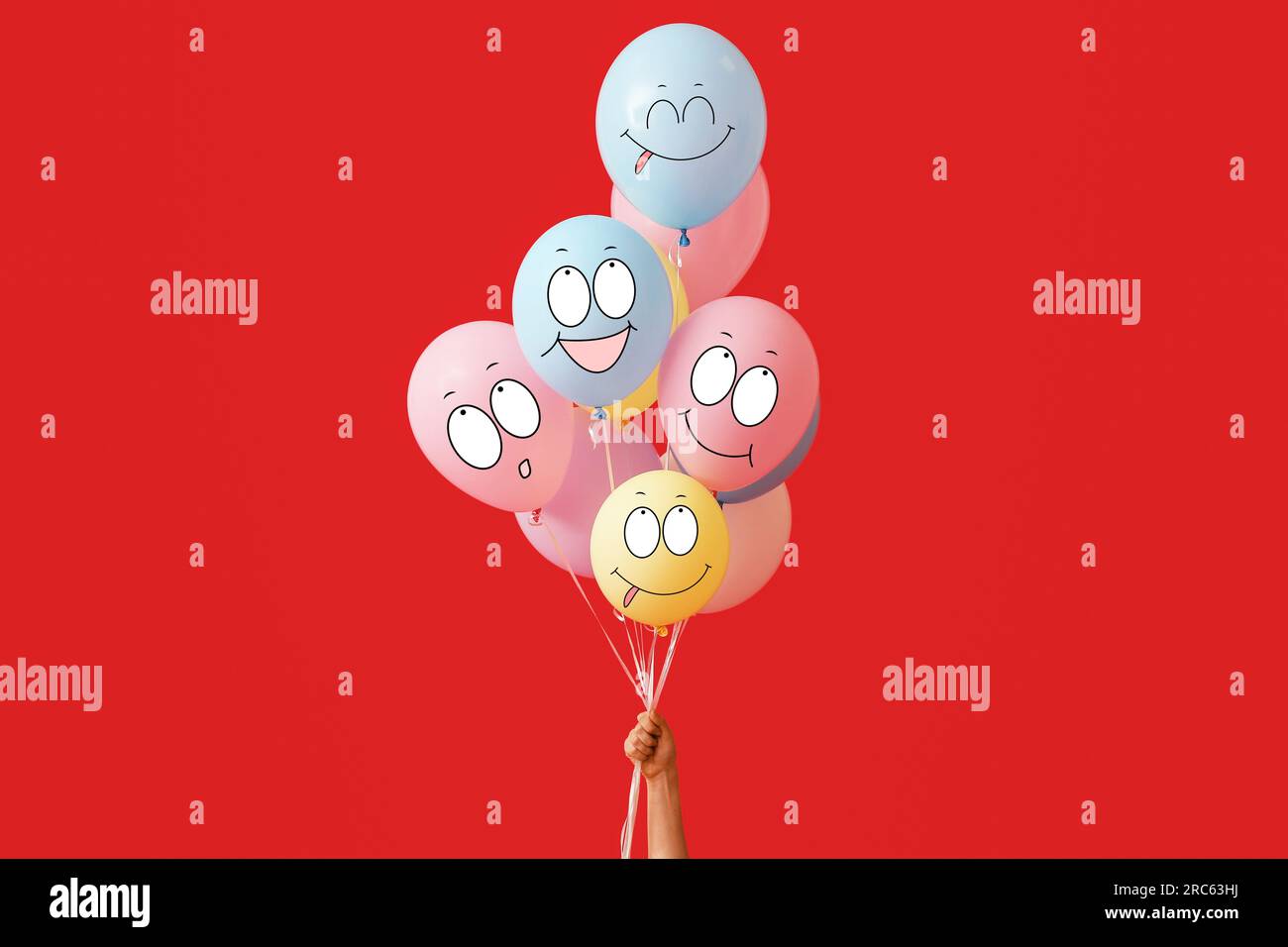 Bunch colorful balloons banner hi-res stock photography and images - Alamy