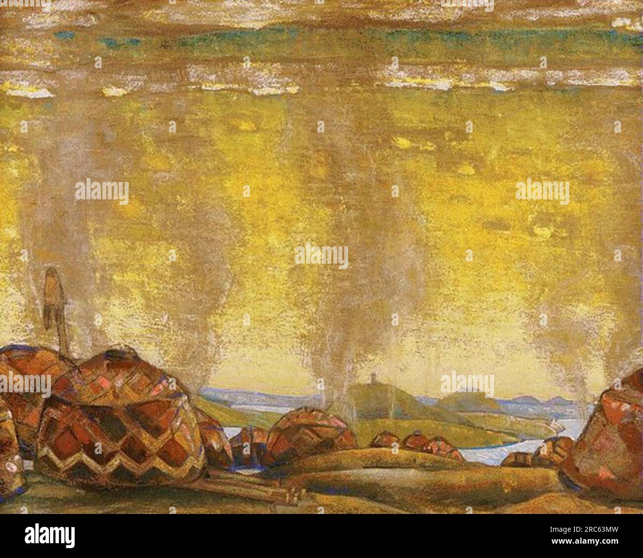 Polovtsian camp 1908 by Nicholas Roerich Stock Photo - Alamy