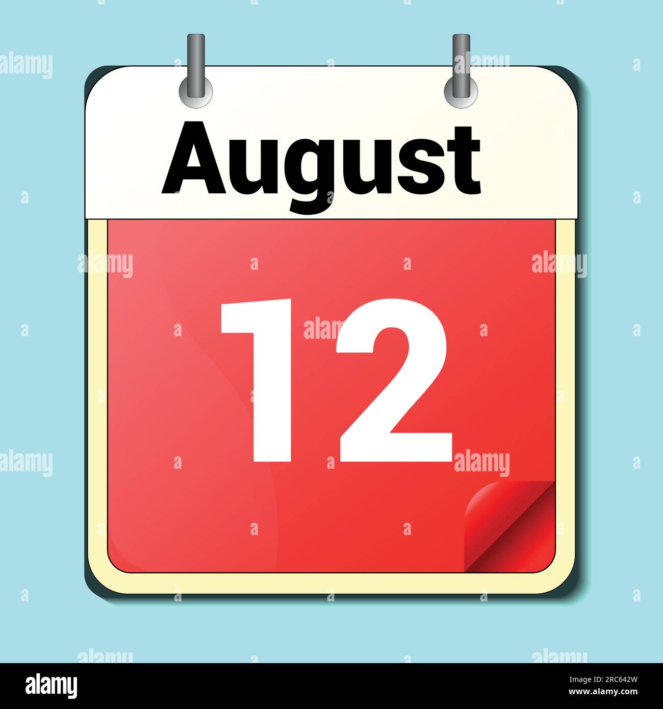 day on the calendar, vector image format, August 12 Stock Vector Image ...