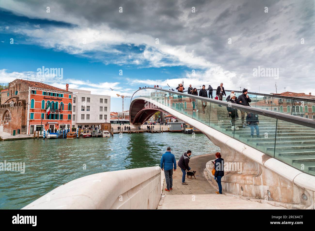 Venice, Italy - April 2, 2022: The Ponte della Costituzione is the ...