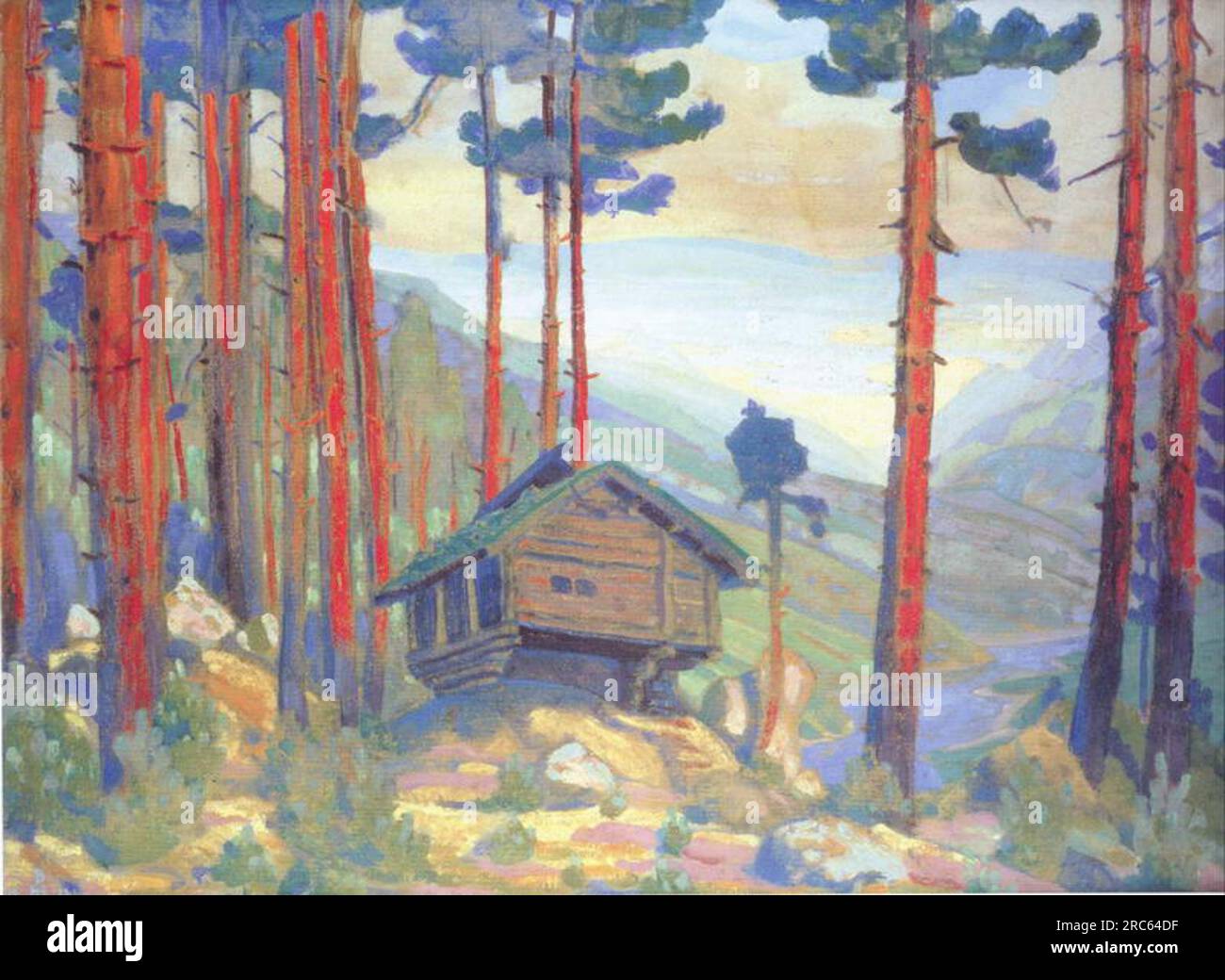 Solveig's Song (Hut in the forest) 1912 by Nicholas Roerich Stock Photo ...