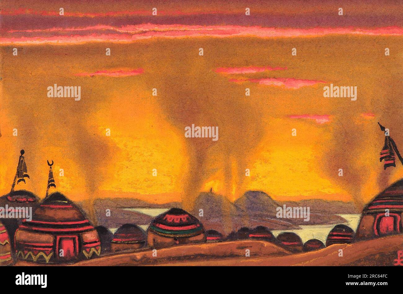 Polovtsian camp 1913 by Nicholas Roerich Stock Photo - Alamy