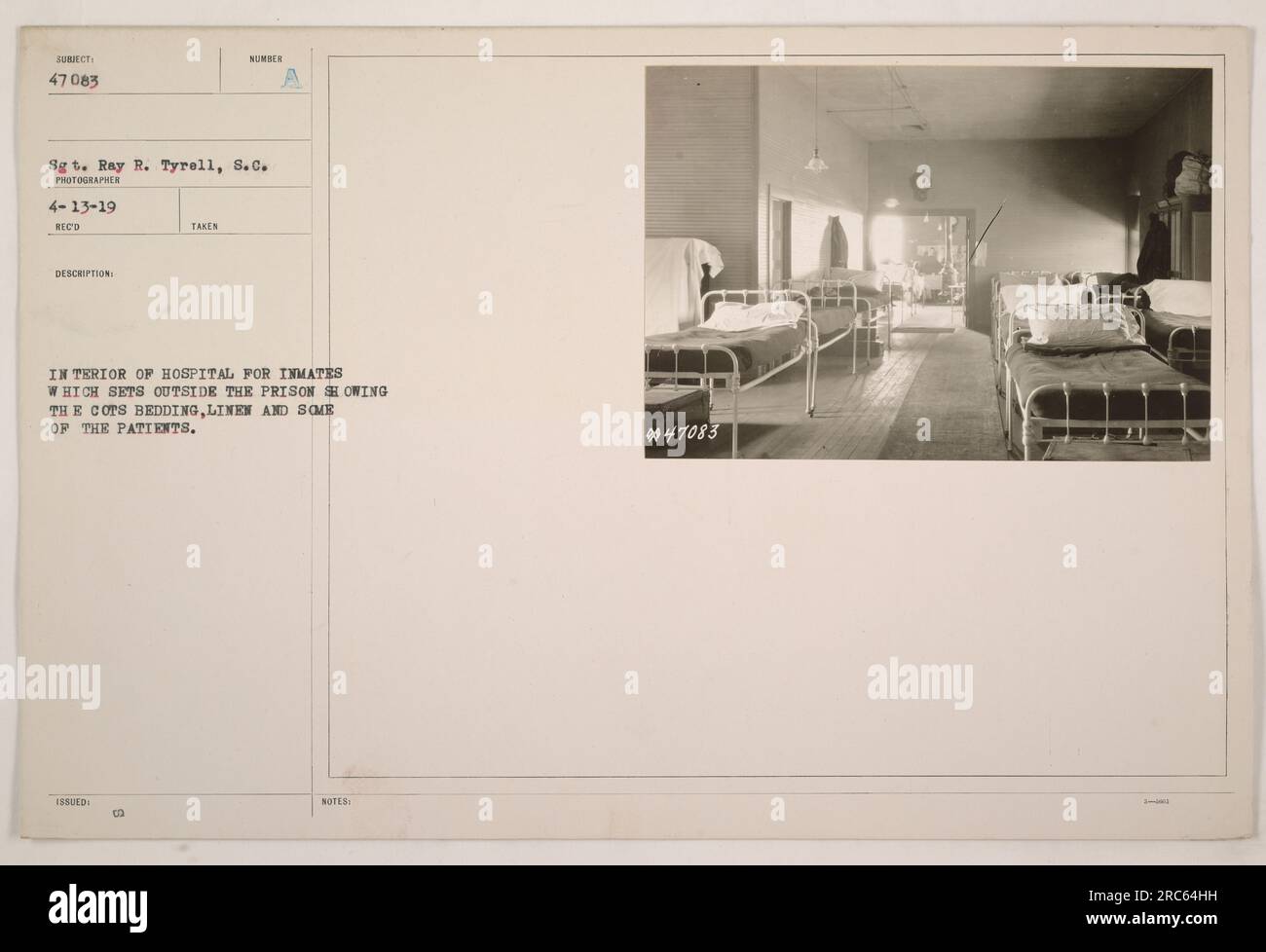 Photograph depicts the interior of a hospital for inmates, located ...