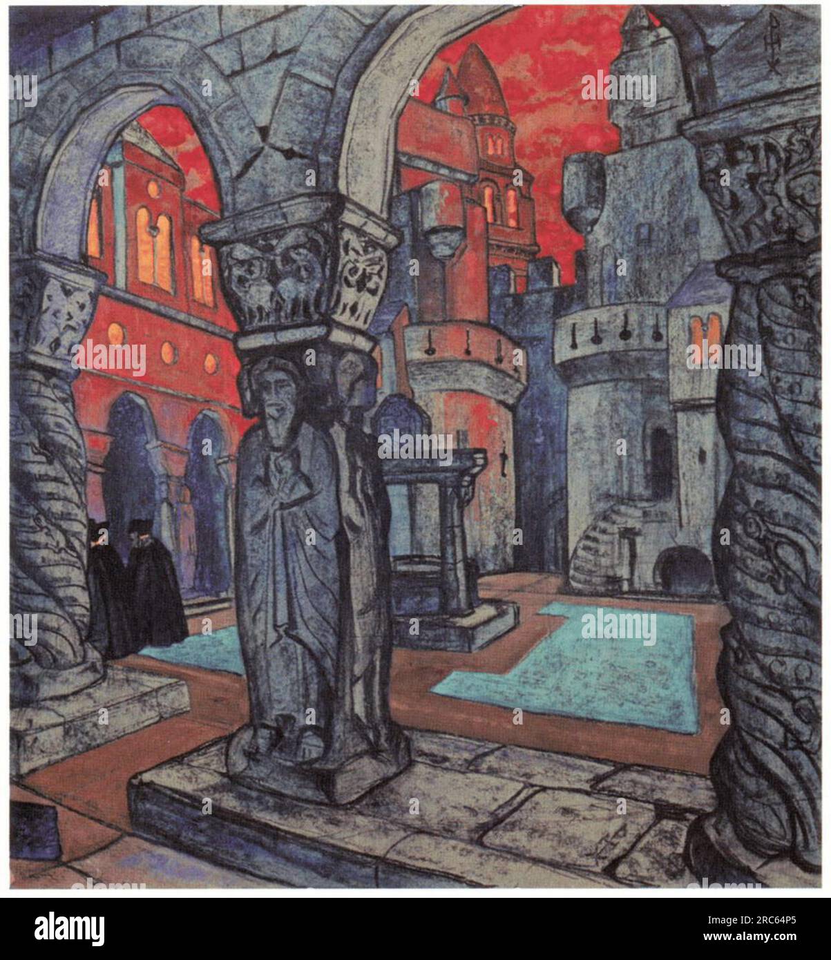 Yard of castle 1913 by Nicholas Roerich Stock Photo - Alamy