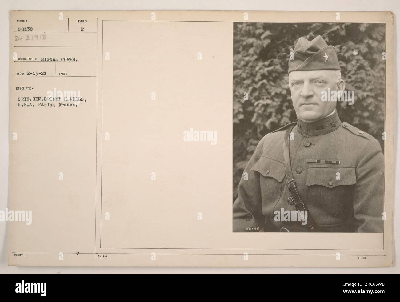 Brig. Gen. Briant H. Wells of the U.S. Army in Paris, France (photo ...