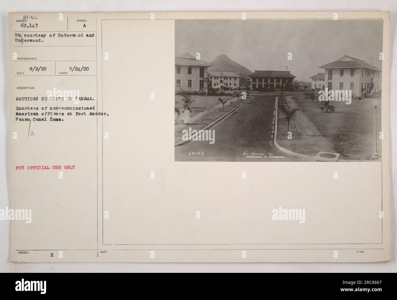 The image shows the quarters of non-commissioned American officers at ...