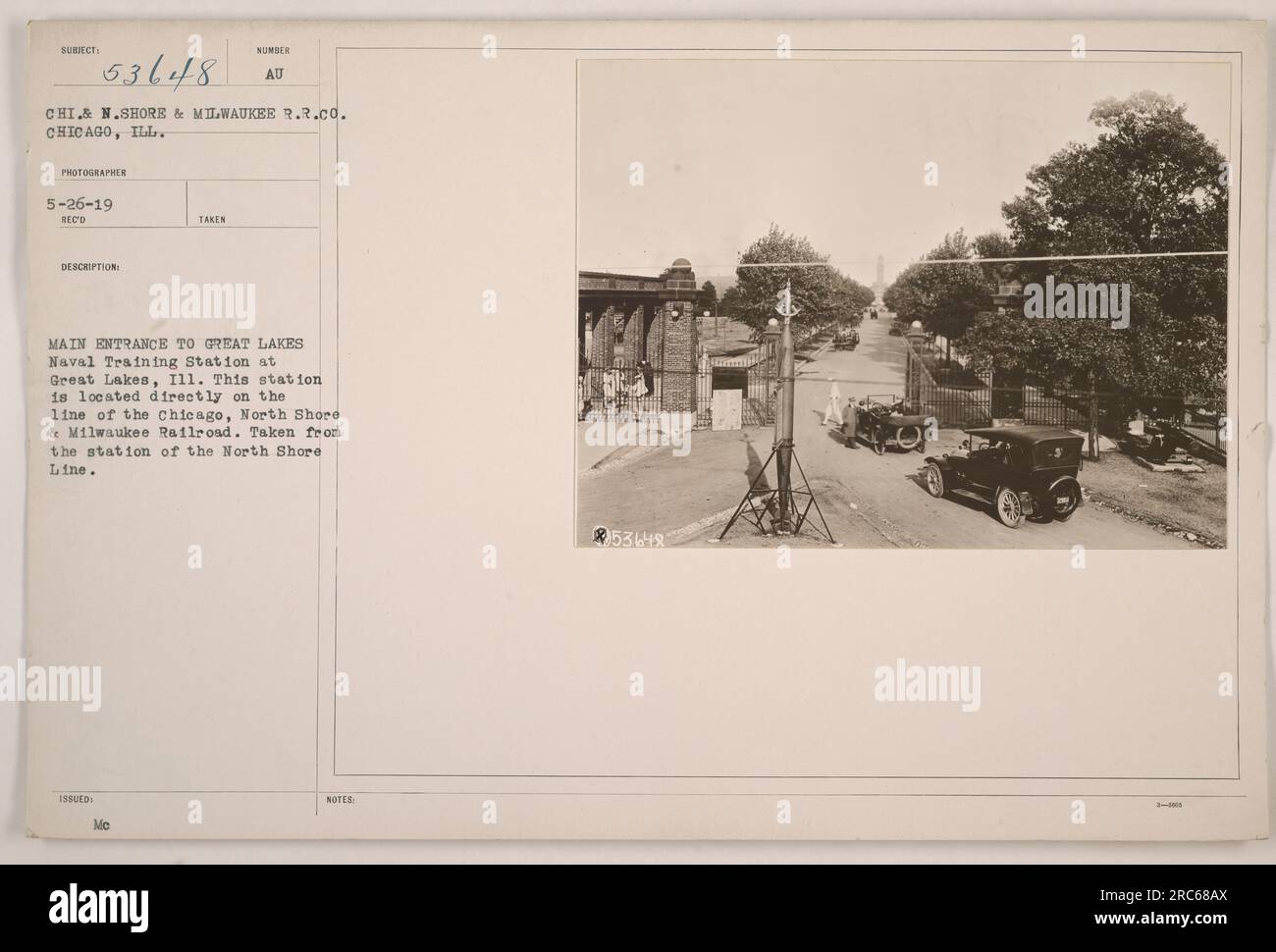 The image shows the main entrance to the Great Lakes Naval Training ...