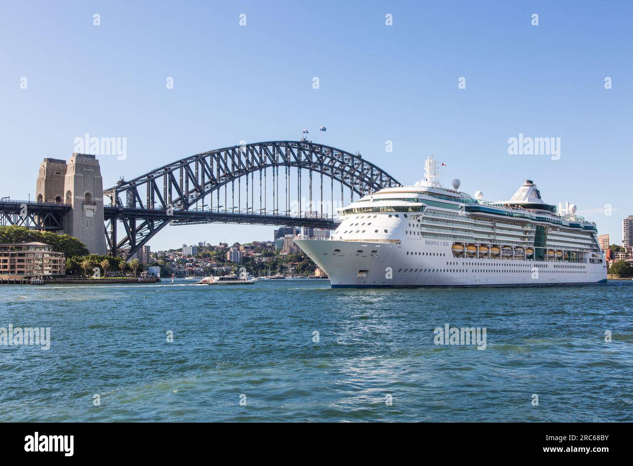 Cruise Ship Leaving Port at Sydney Harbour Australia Stock Photo - Alamy