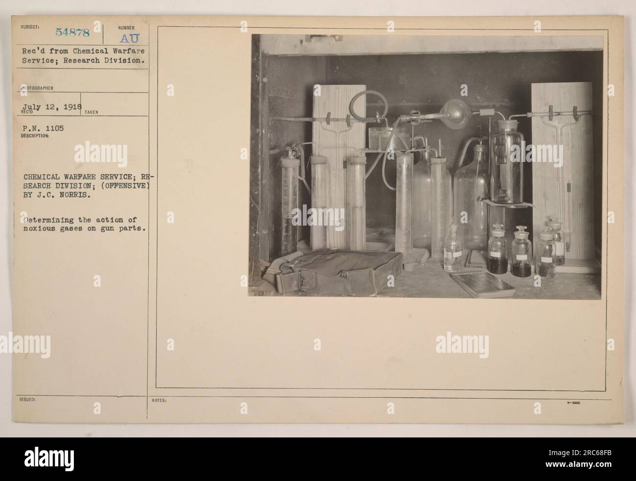 In this photograph, taken during World War I, a researcher from the ...