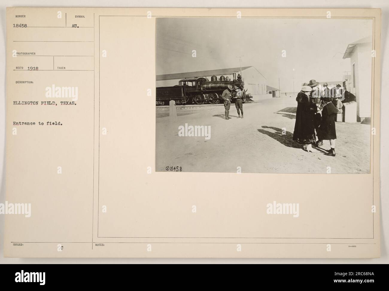 An aerial view of the entrance to Ellington Field in Texas during World ...