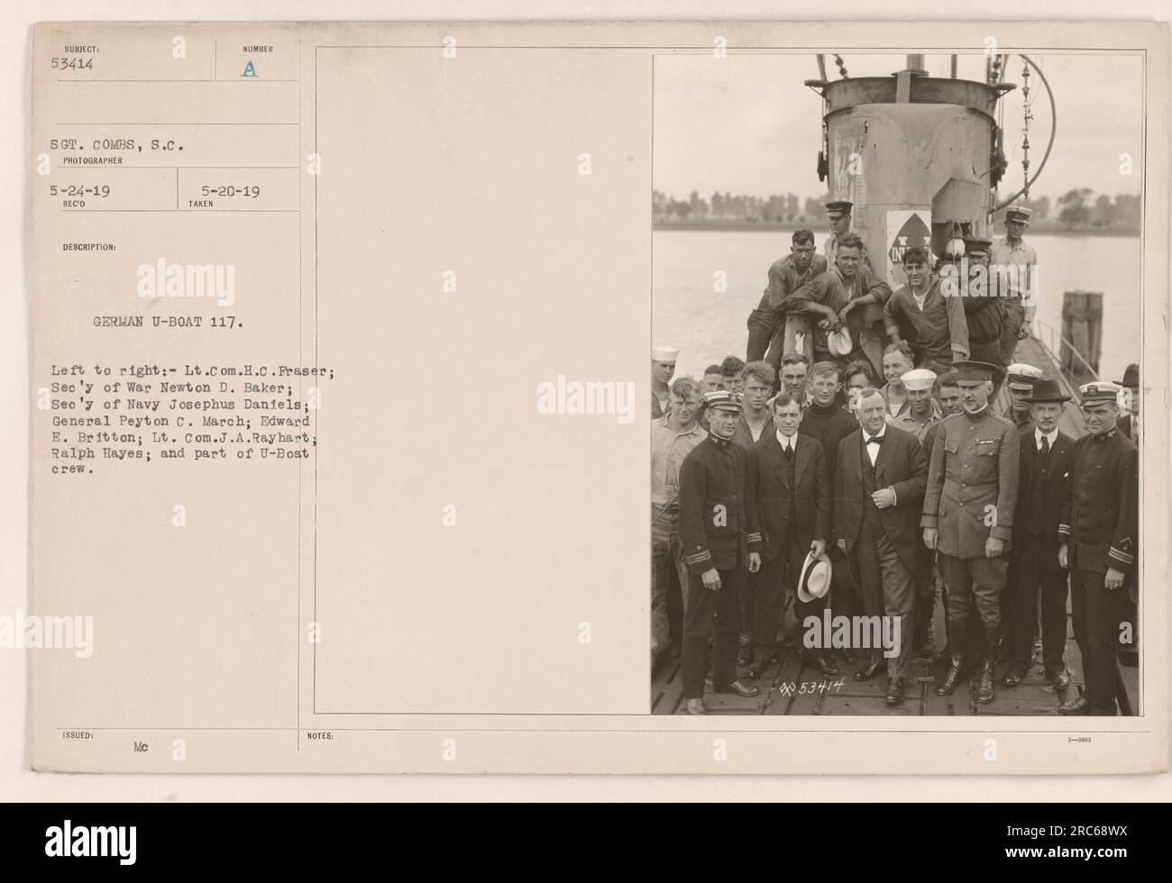 German U-Boat 117 captured by Allied forces during World War One. In ...