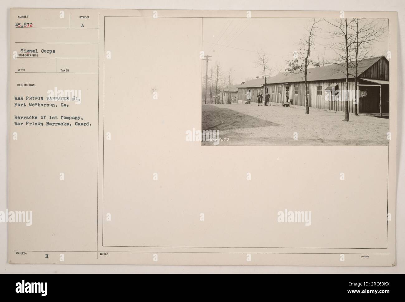 Barracks of the 1st Company, War Prison Barracks, Guard at Fort ...