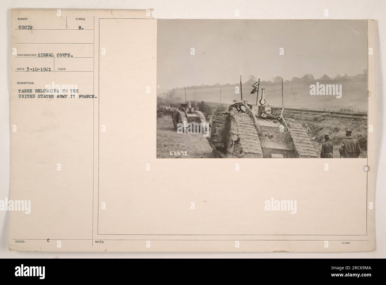 Tanks operated by the United States Army during World War I in France ...