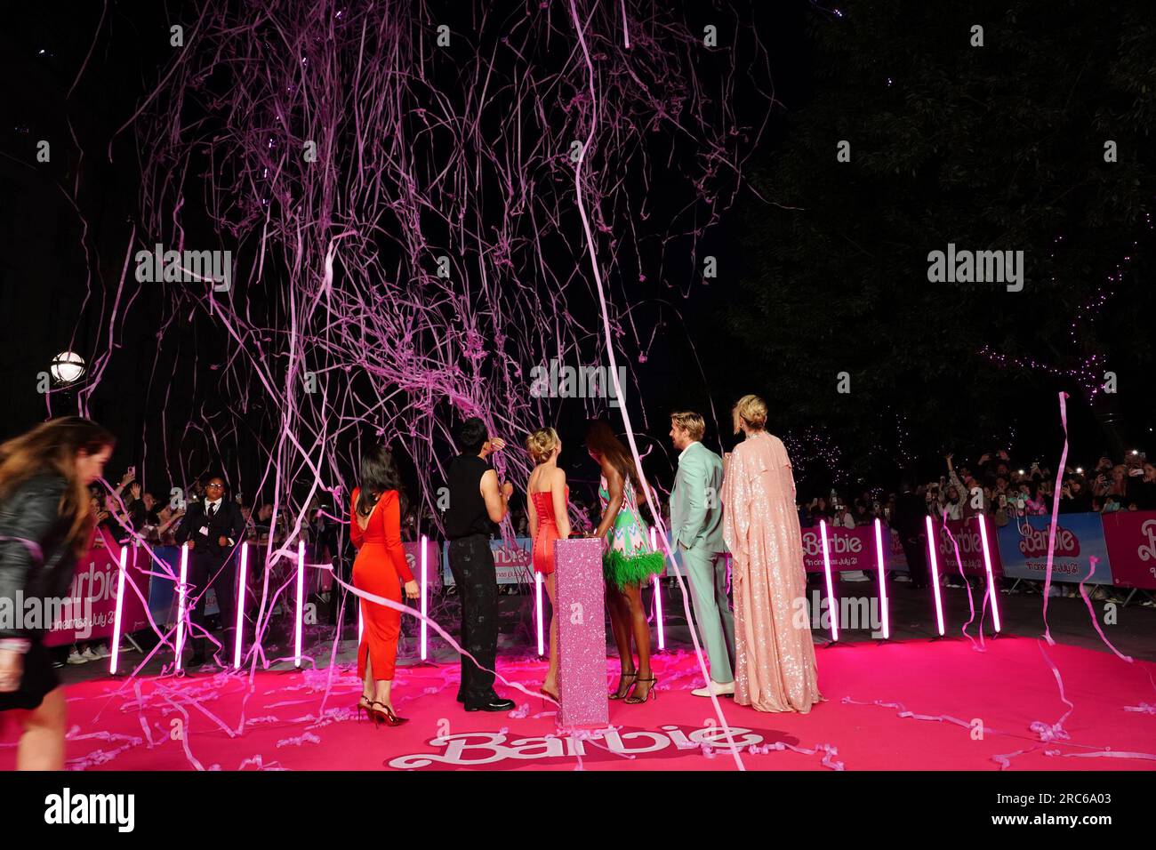 (left to right) America Ferrera, Simu Liu,Margot Robbie, Issa Rae, Ryan ...