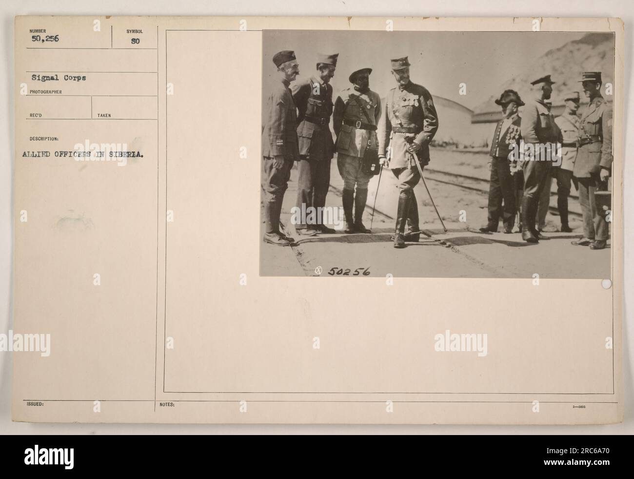 Allied officers in Siberia during World War One. This photograph, with ...