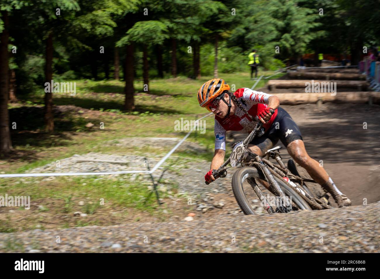 Ramona Forchini takes fast turn - 2023 UEC MTB Elite European ...