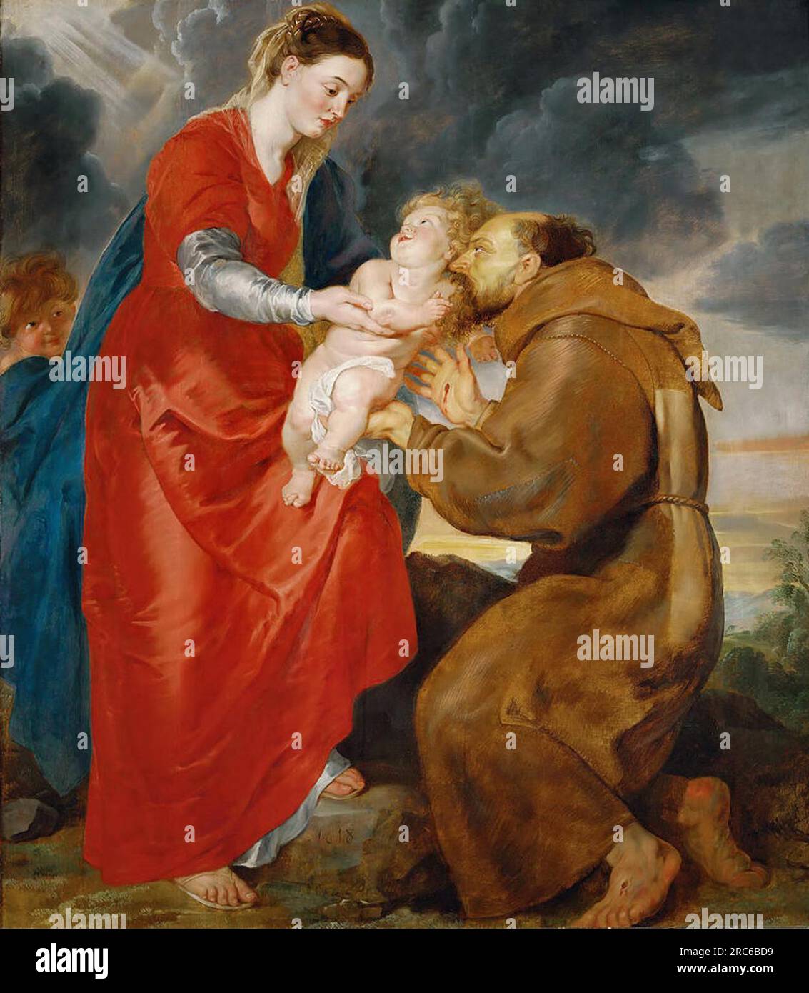 The Virgin Presents the Infant Jesus to Saint Francis by Peter Paul Rubens Stock Photo - Alamy