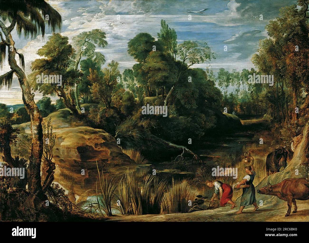 Landscape with Milkmaids and Cows by Peter Paul Rubens Stock Photo - Alamy
