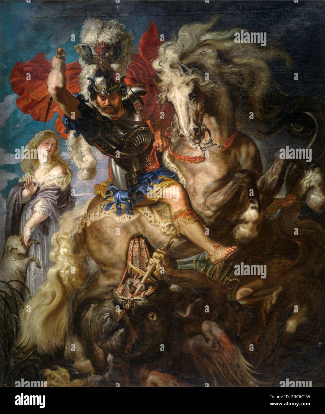 St. George and a Dragon 1610 by Peter Paul Rubens Stock Photo - Alamy