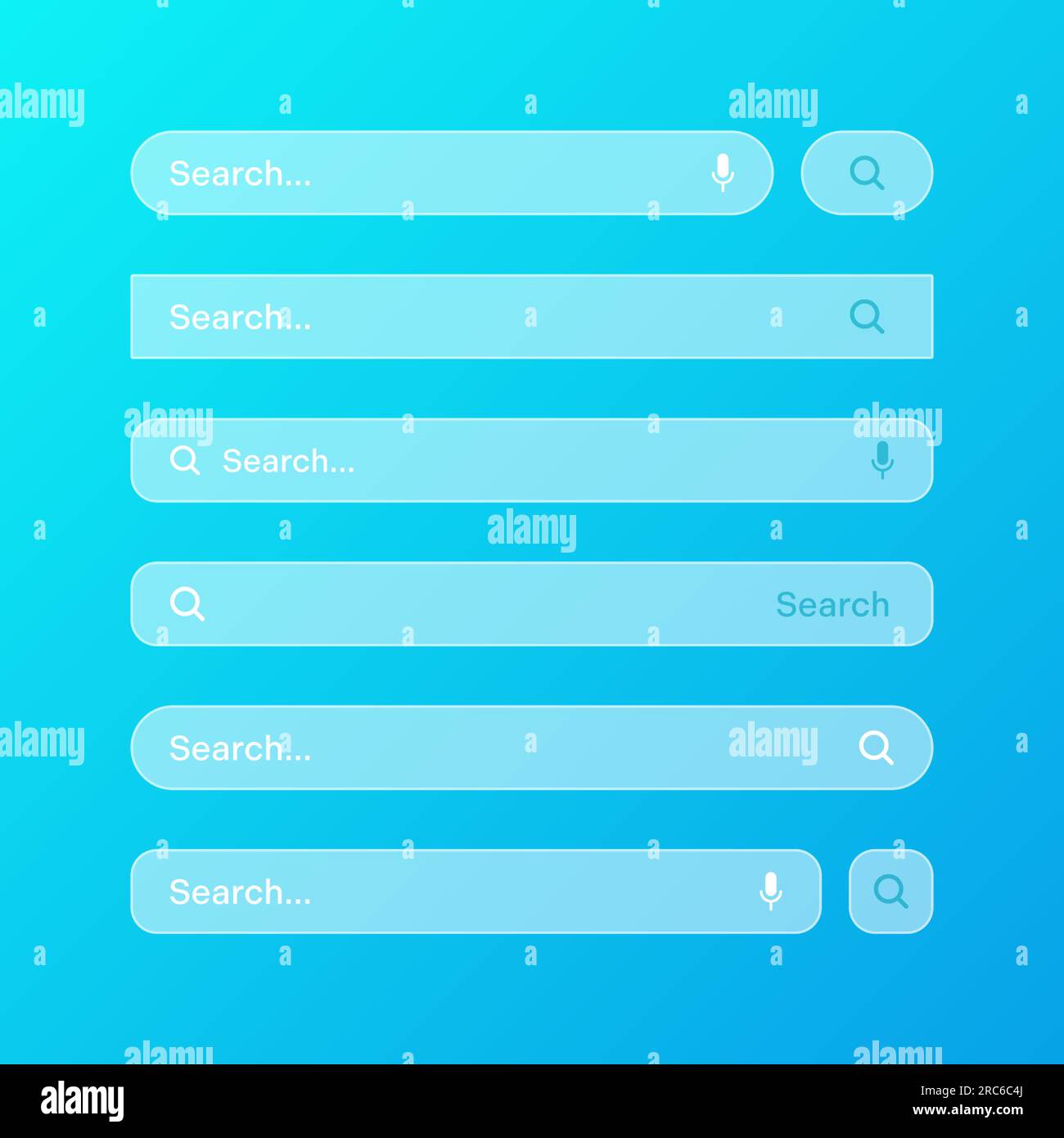 Various transparent search bar templates. Internet browser engine with ...