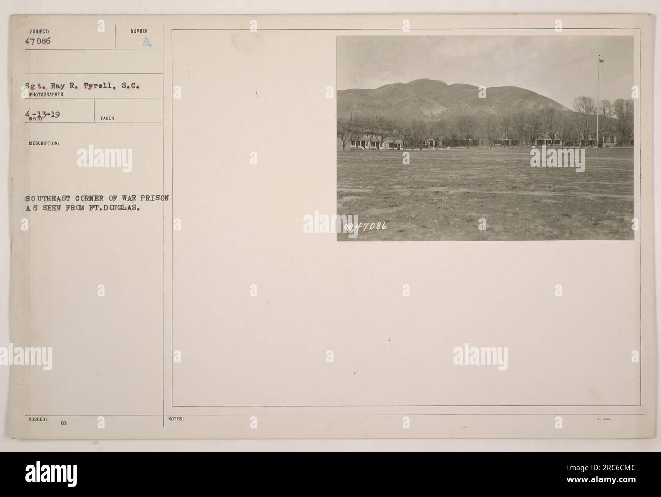 View from Ft. Douglas showing the southeast corner of a war prison. The ...