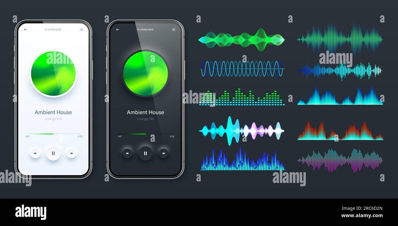 Online audio player user interface, smartphone app UI design. Music ...