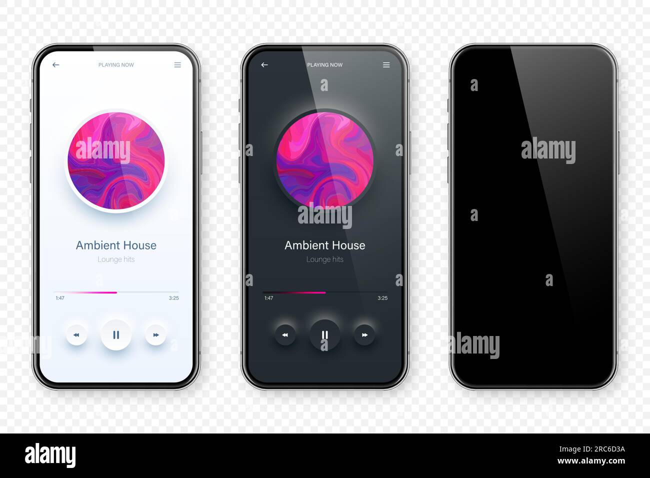 Online audio player user interface, smartphone app UI design. Music ...
