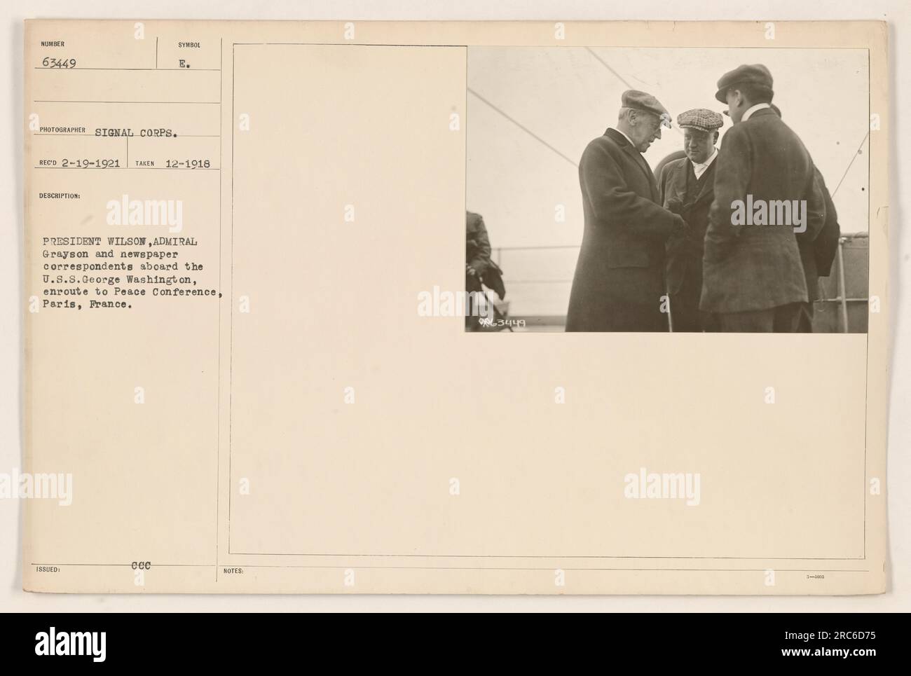 President Wilson, Admiral Grayson, and newspaper correspondents are ...